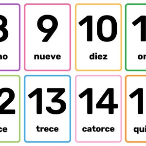 Tarjetas De Números En Español (spanish Number Flashcards) - Etsy