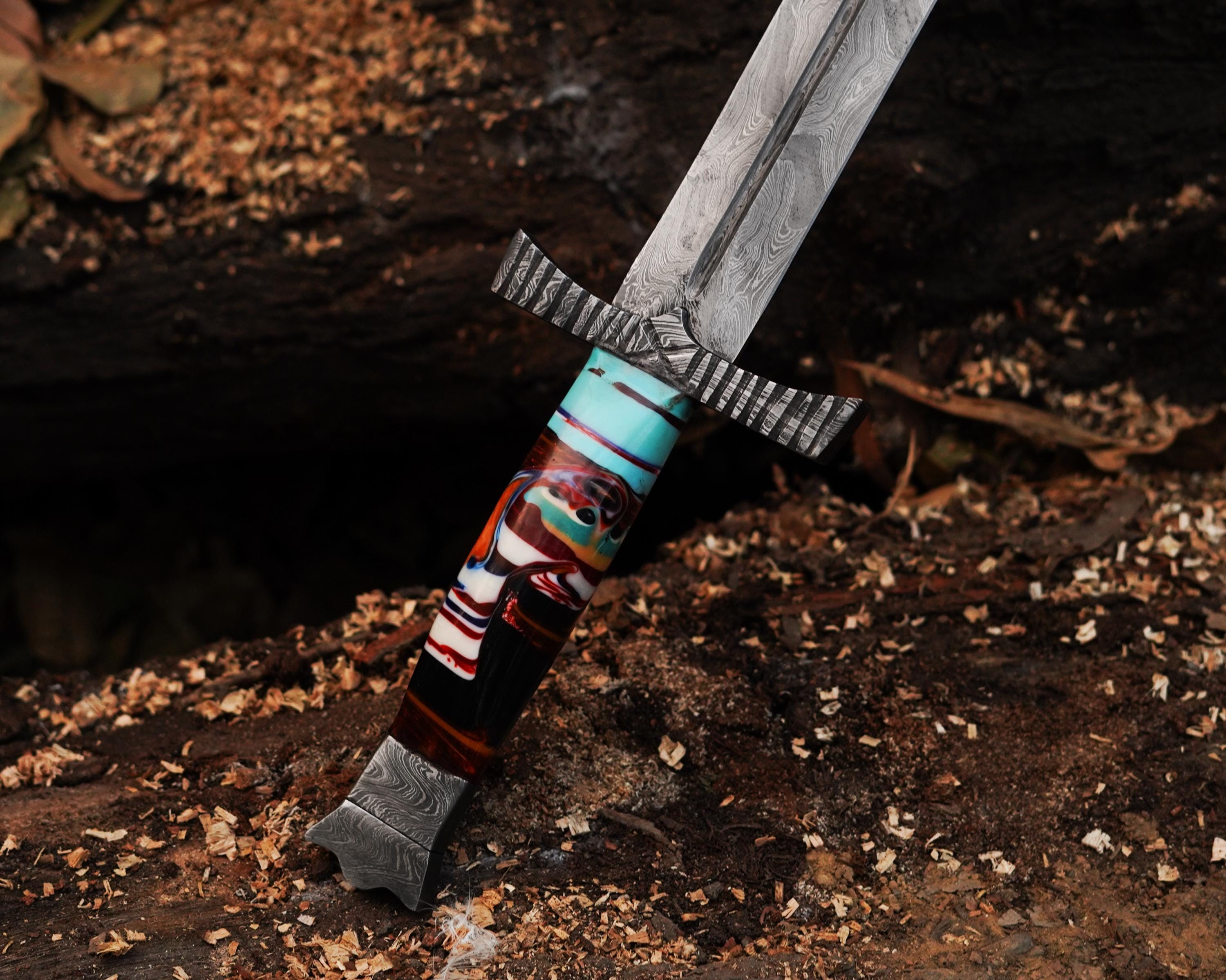 Medieval Custom Hand Forged Damascus Steel Best Mens Gift Viking Sword ...