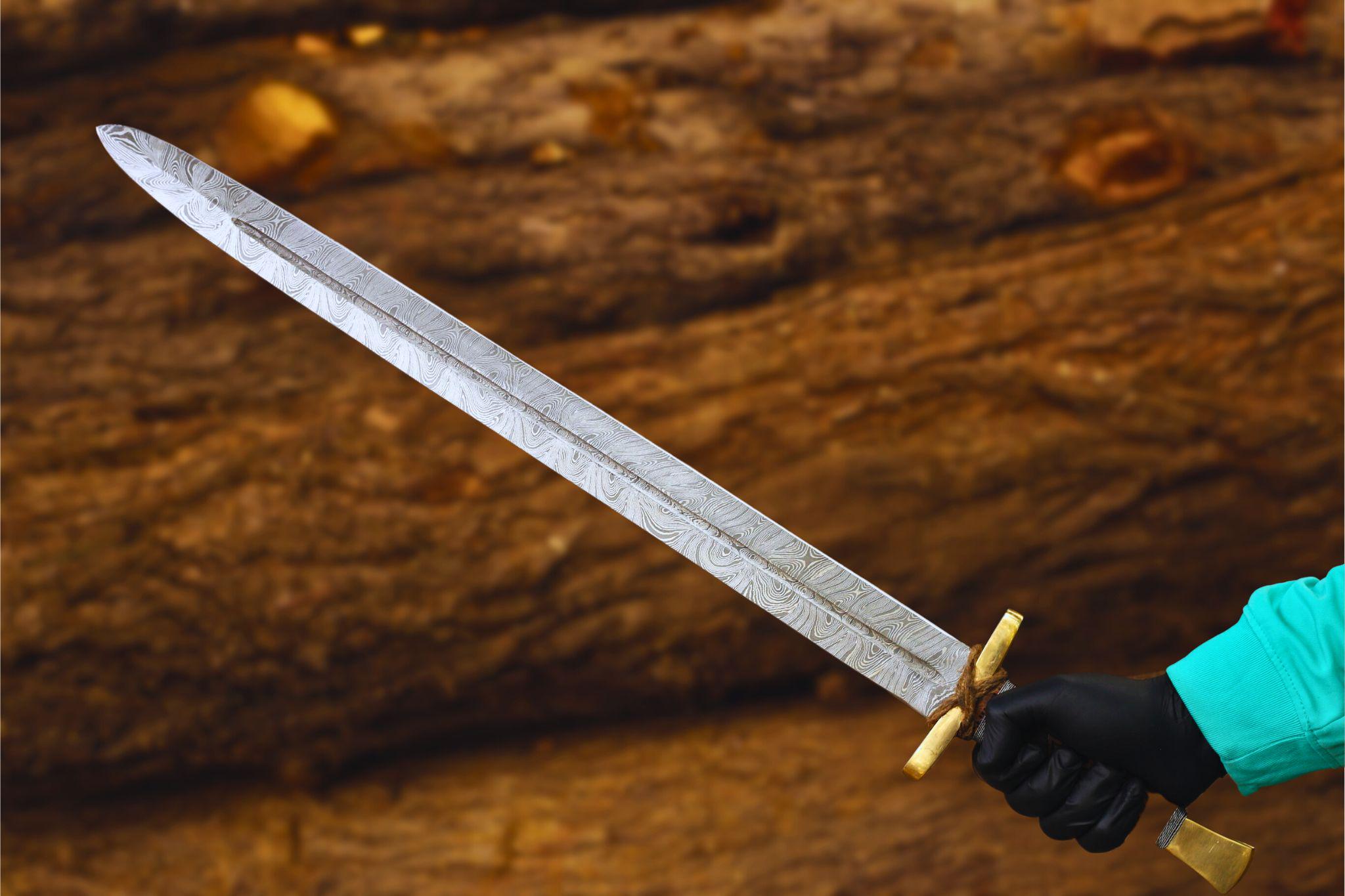 Hand Forged Castle Keep Viking Sword , Viking Sword With Scabbard ...