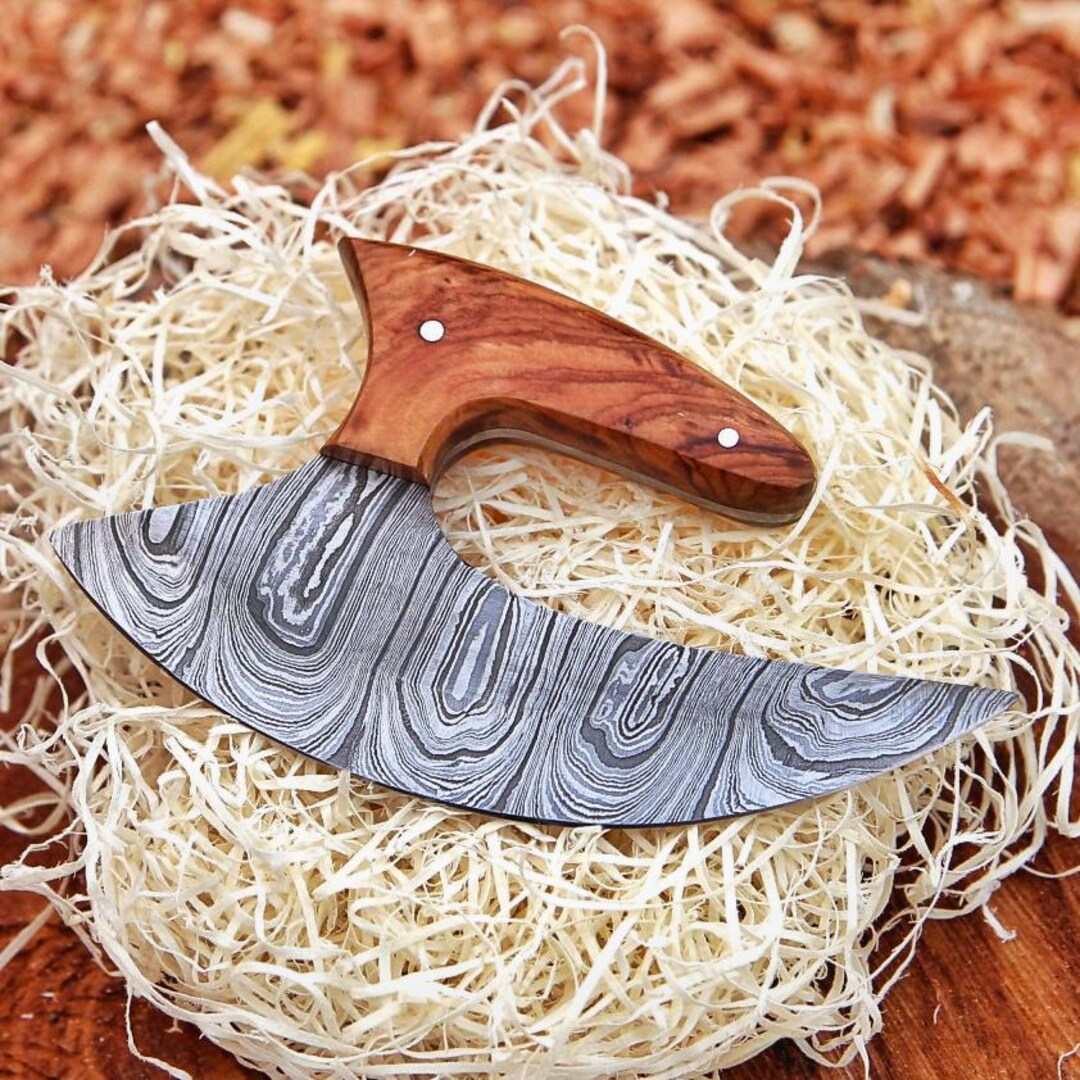 Damascus Pizza Cutter, Chef Kitchen , Ulu Knife Chef Knife Heavy Duty ...