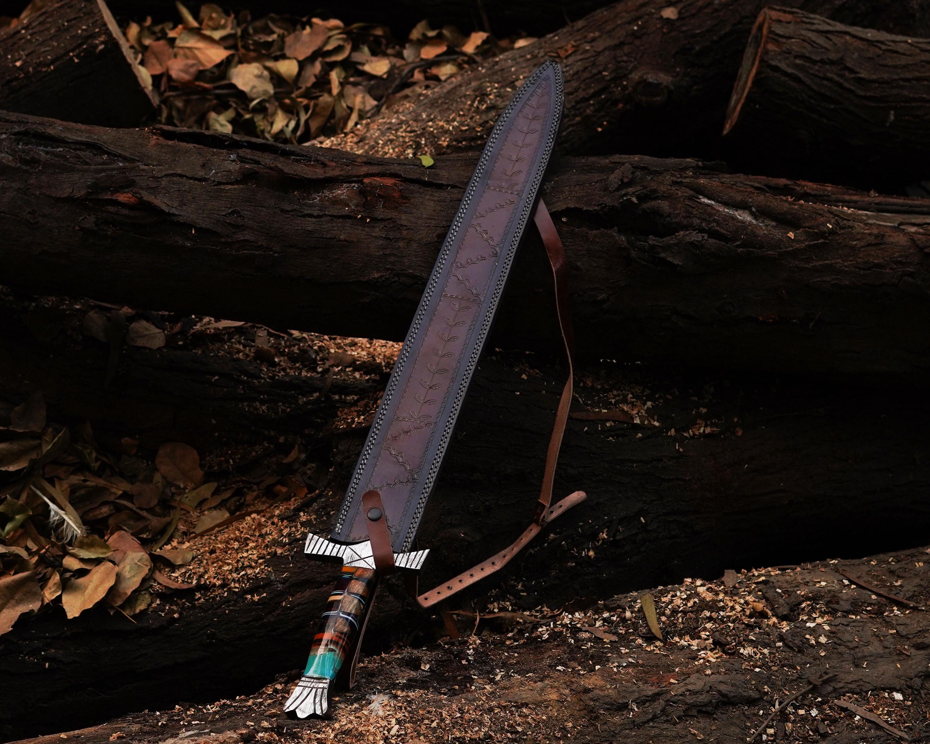 Medieval Custom Hand Forged Damascus Steel Best Mens Gift Viking Sword ...