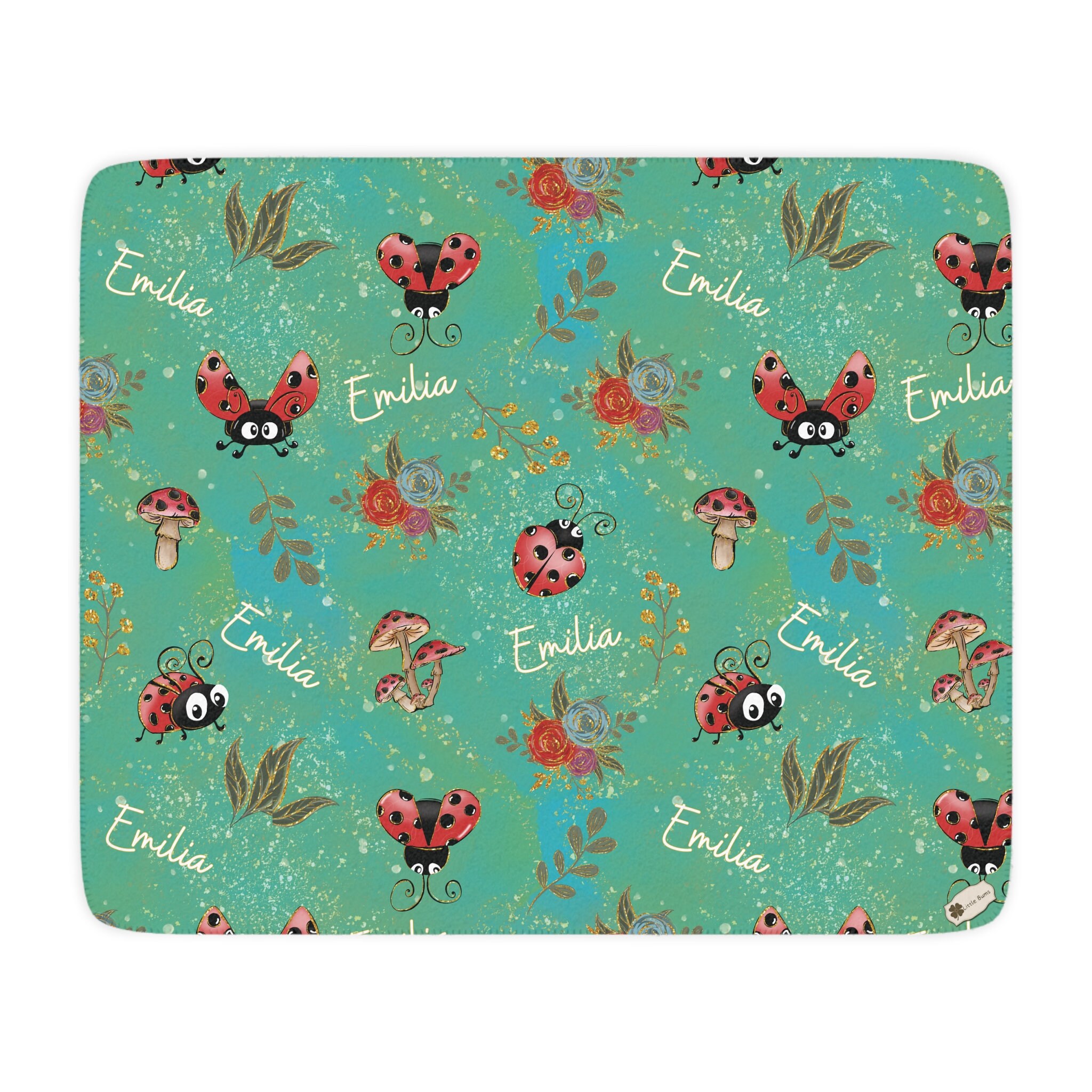 Personalized Ladybug Blanket, Ladybug Floral Blanket, Custom Name Soft ...