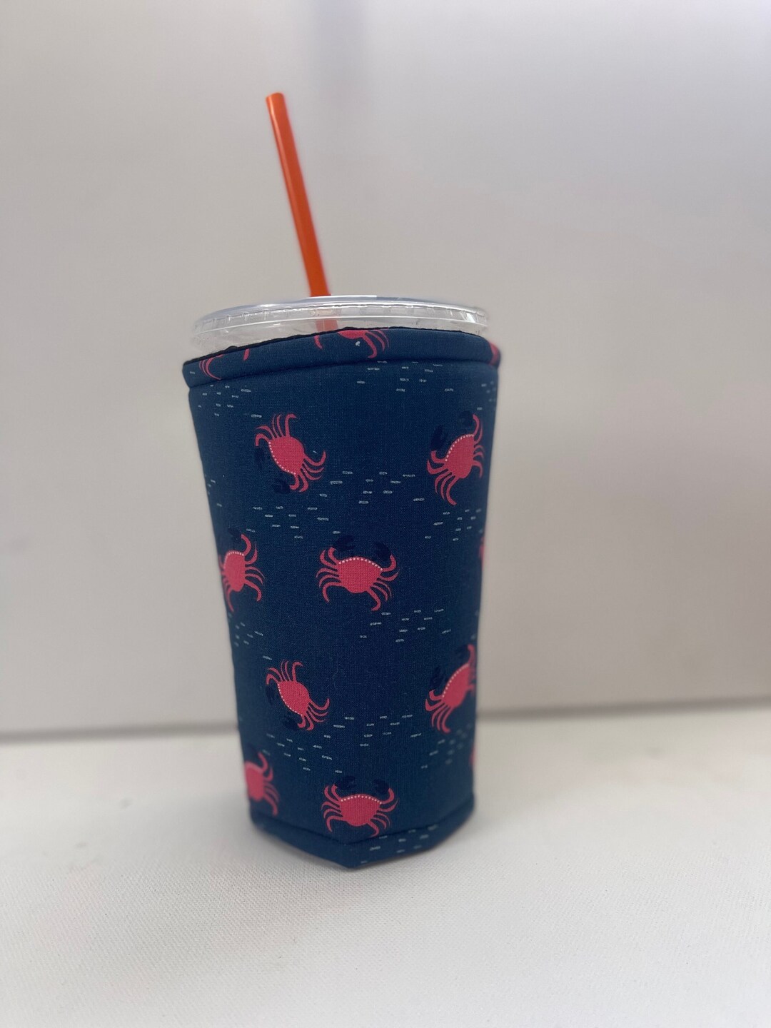 Crab Cup Koozie, Cold Drink Sleeve, Hot Drink Sleeve, Starbucks Coffee ...