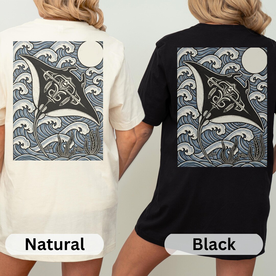 Faux Linocut Manta Ray Shirt Coconut Girl Manta Ray Tee Animal Lover ...