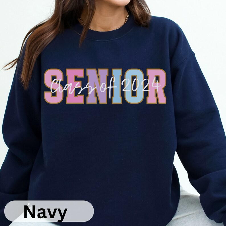 Retro Class of 2024 Sweatshirt, Senior Collegiate Sweater, Class of ...