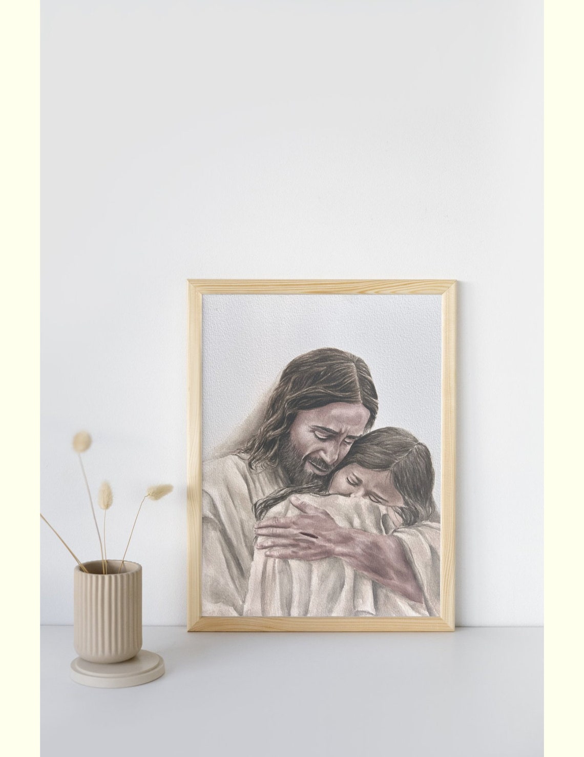 Jesus Hugging Child, Digital Painting Print Bible Verse, Instant ...