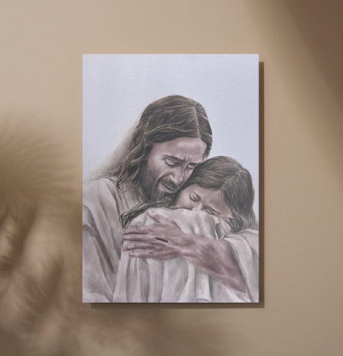 Jesus Hugging Child, Digital Painting Print Bible Verse, Instant ...