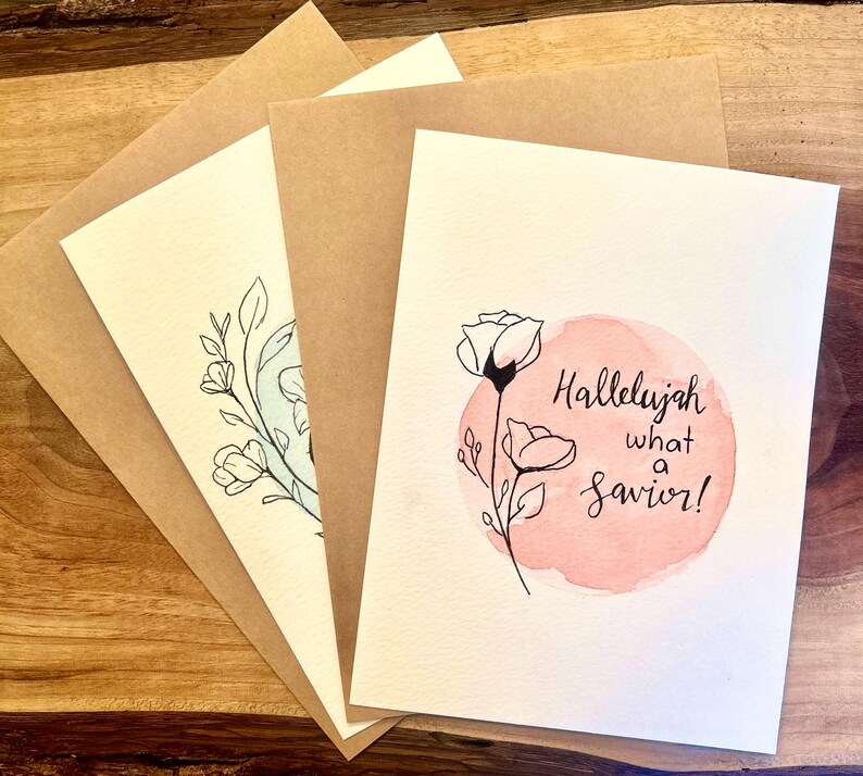 Christian Hymn Religious Card for Her Sympathy Watercolor Flower Cards ...