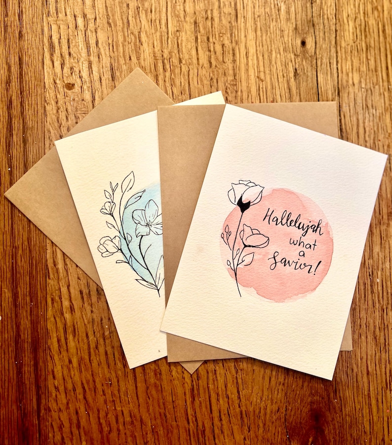 Christian Hymn Religious Card for Her Sympathy Watercolor Flower Cards ...