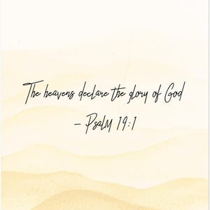 The Heavens Declare the Glory of God Poster Christian Home Decor ...