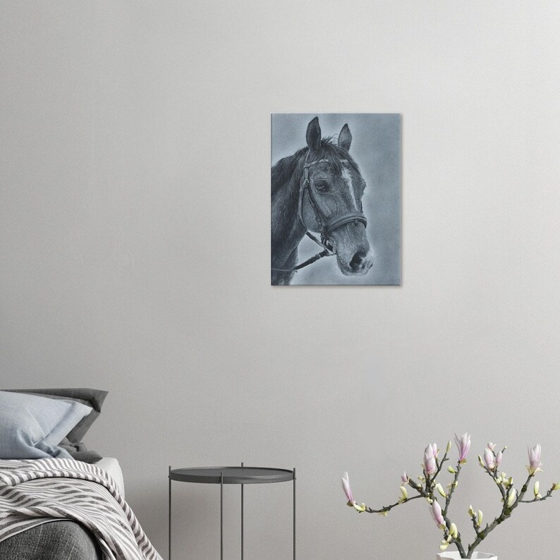 Vintage Horse Painting, Horse Wall Art, Horse Painting, Grey Horse ... Vintage Horse Painting, Horse Wall Art, Horse Painting, Grey Horse ...