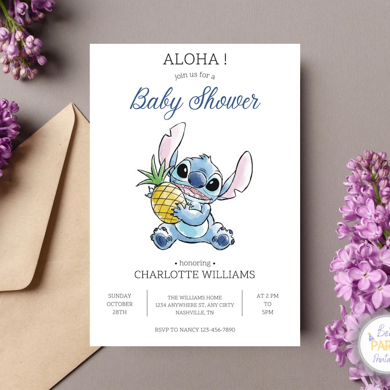 Stitch Baby Shower Invitation - Etsy