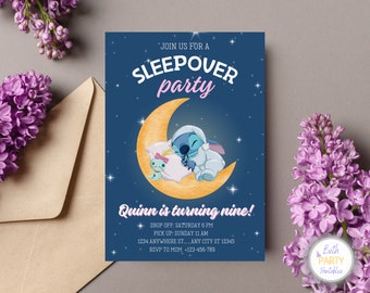 Personalized Stitch Sleepover Party Invitation, Stitch Birthday ...