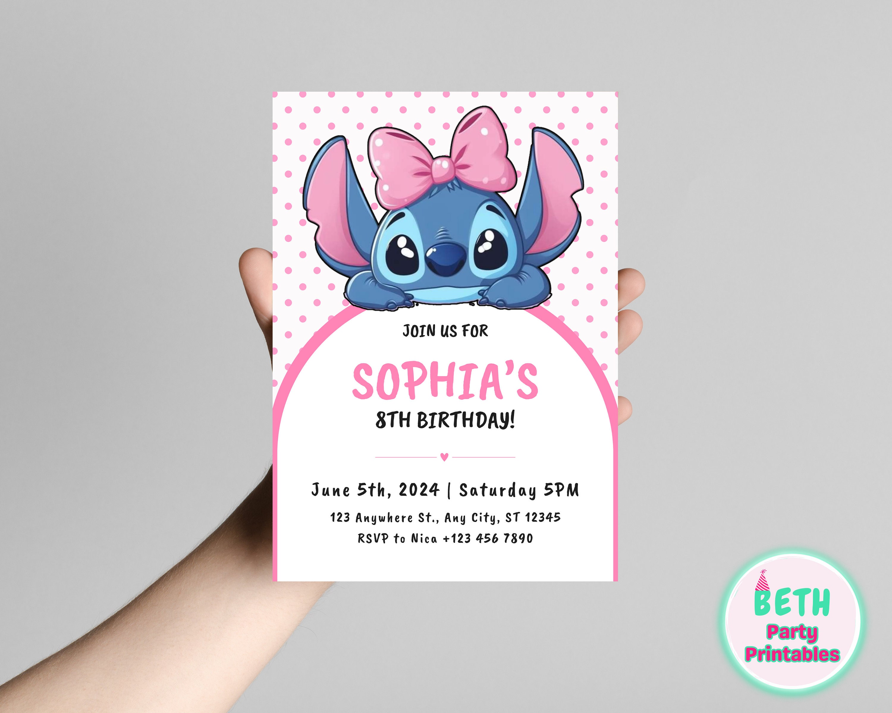 Personalized Stitch and Angel Birthday Party Invitation, Stitch ...