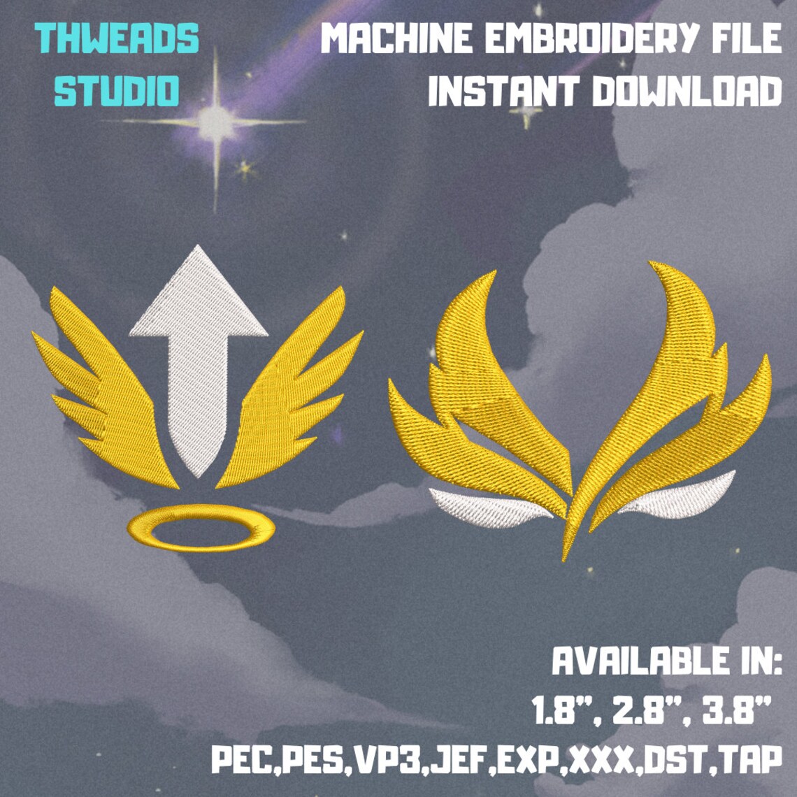 Mercy Overwatch Embroidery Design, Game Ultimate Symbol Digital Machine ...