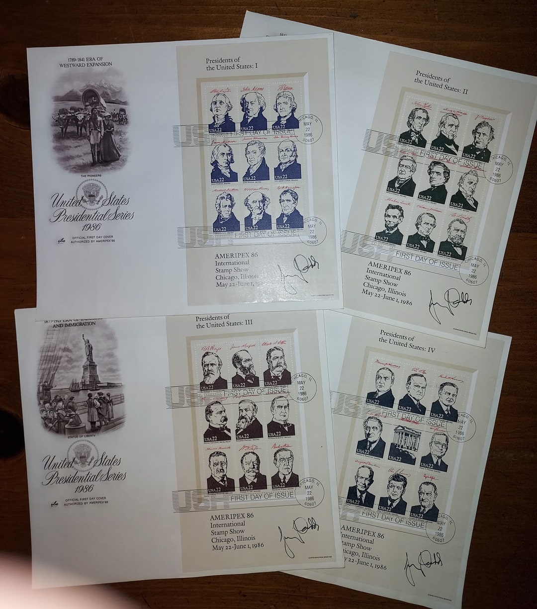 US Presidential Series of Postage Stamps First Day Cancelled Covers ...