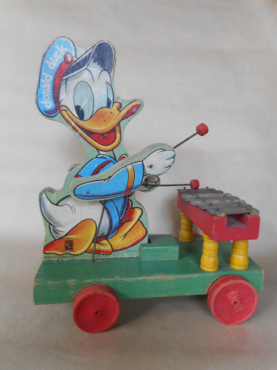 Disney Donald Duck With Xylophone Pull Toy - Etsy