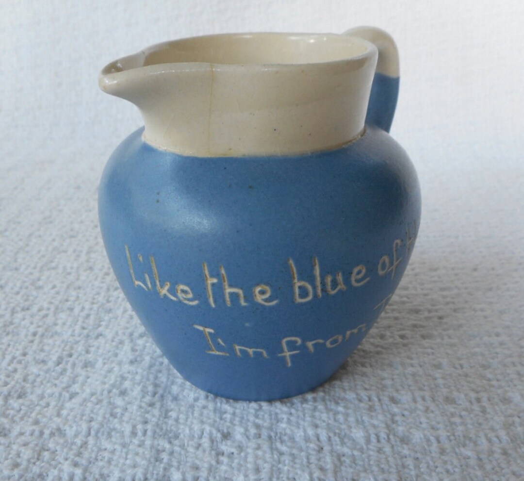 1940's Devon Ware torquay Motto Ware Ceramic Small Blue Creamer - Etsy