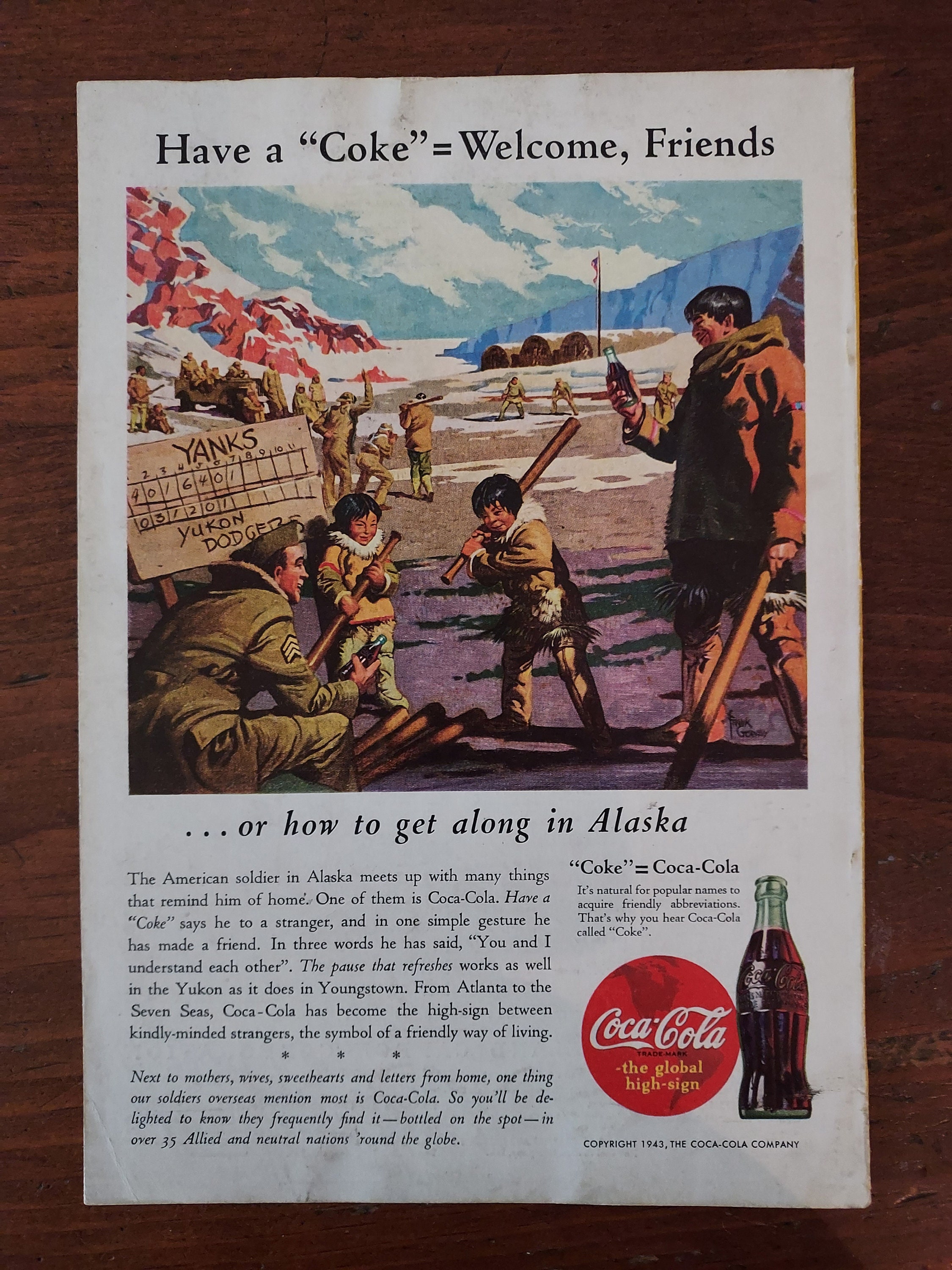 1943 Coca-cola Military Ad - Etsy