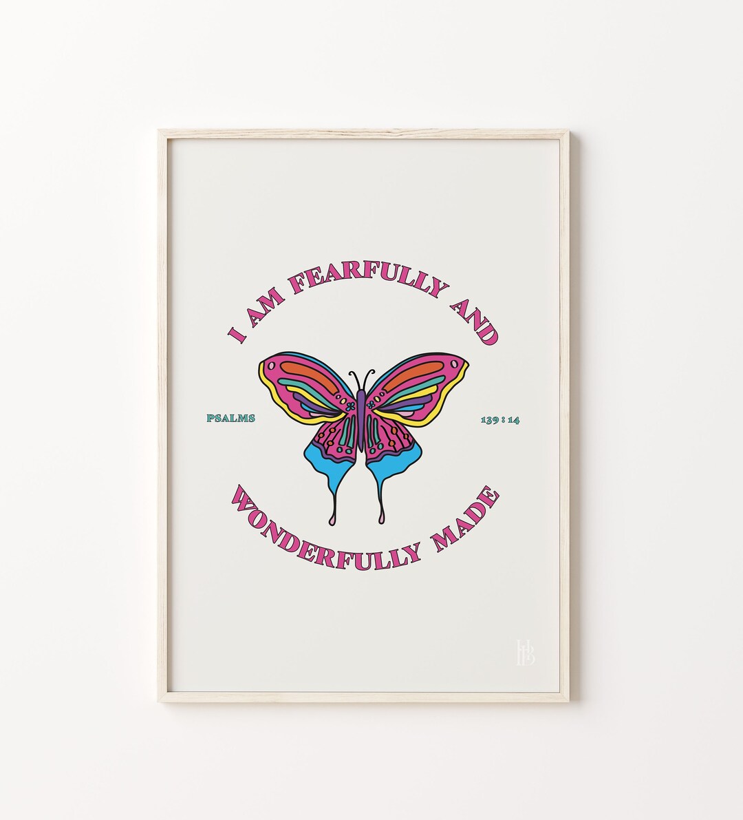 Fearfully and Wonderfully Made Art Print Psalms 139:14, Home Decor ...