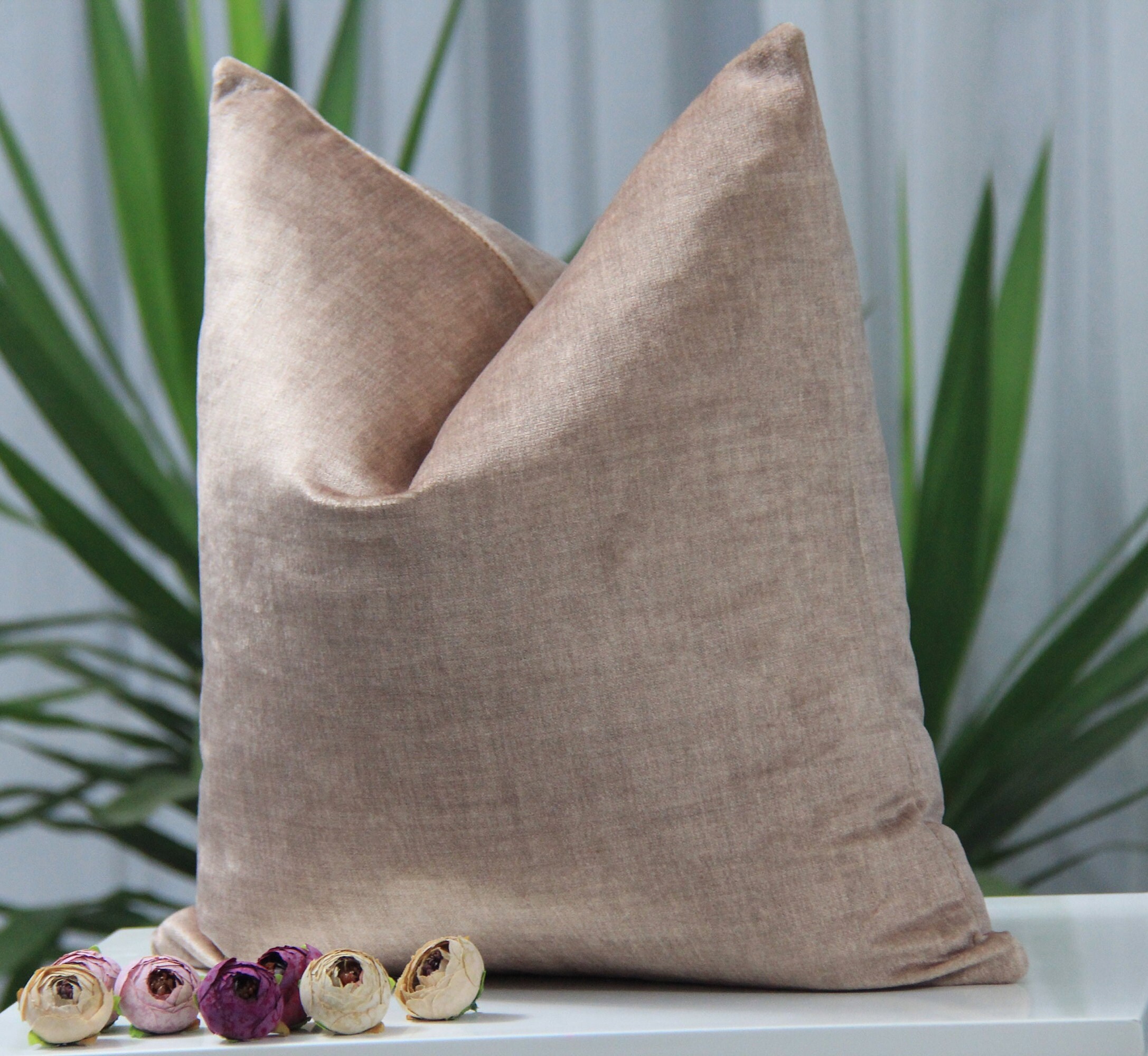 Salmon Color Velvet Pillow Cover,euro Sham Pillow Cover,velvet Cushion ...