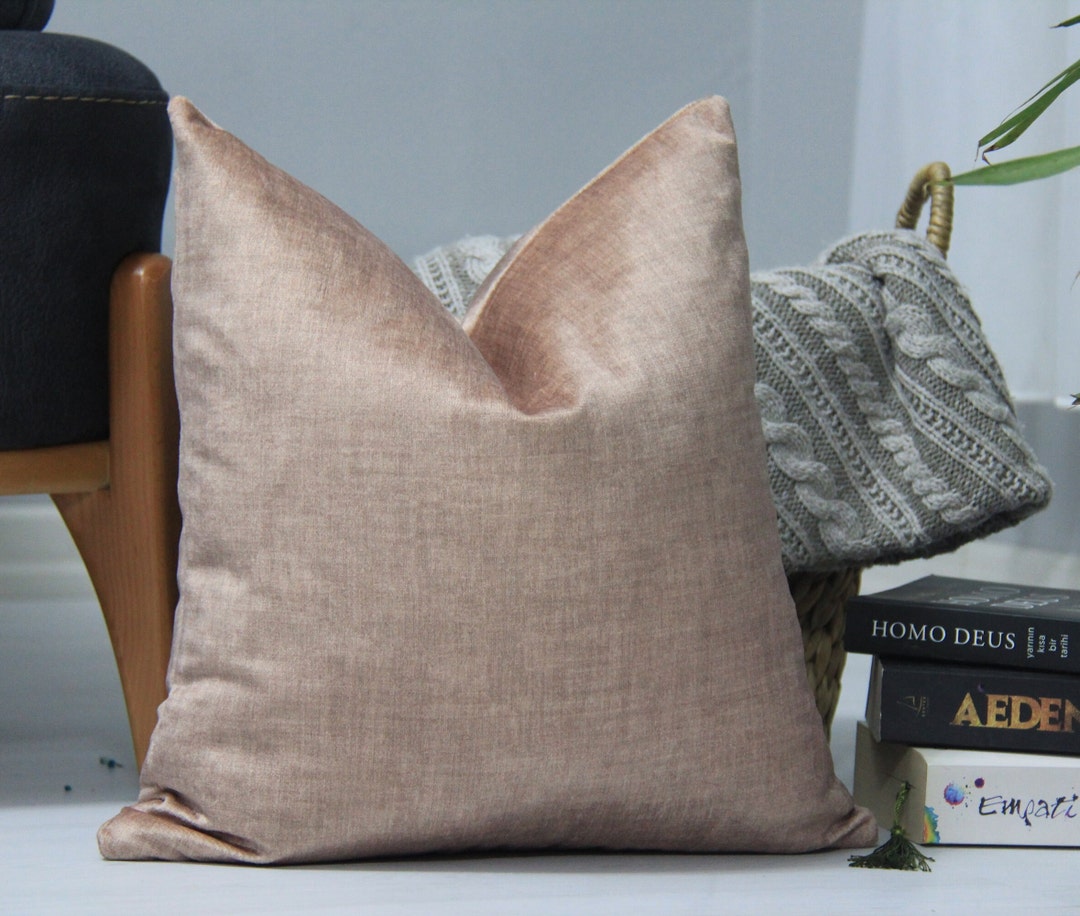 Salmon Color Velvet Pillow Cover,euro Sham Pillow Cover,velvet Cushion ...