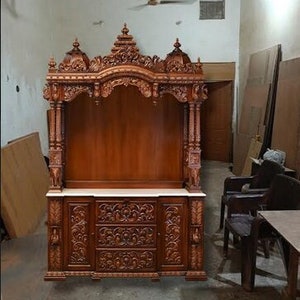 Temple With Drawers Temple for Home Hindu Temple Designer Wooden Pooja ...