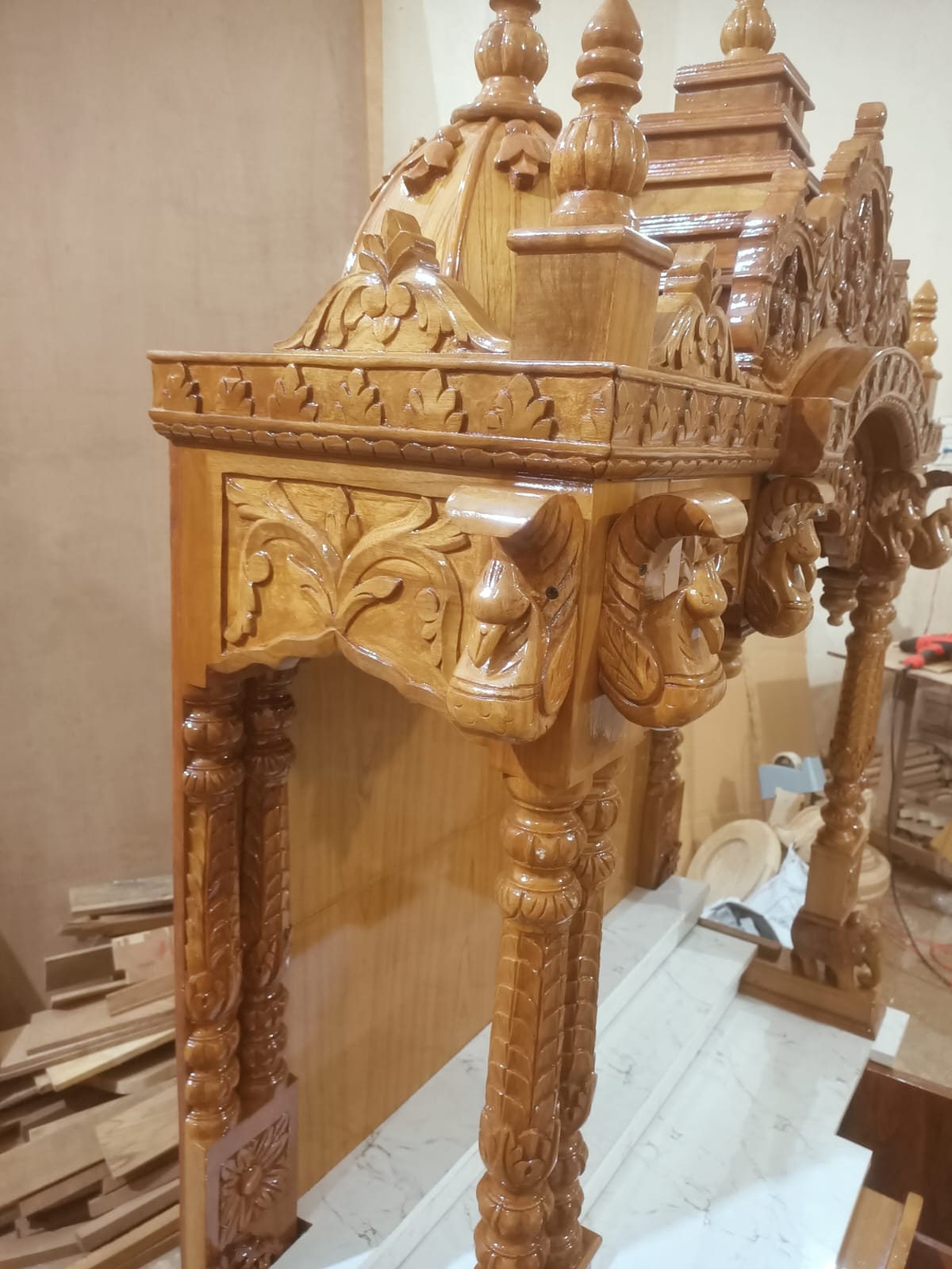 Teakwood Temple Handmade Temple Pooja Mandir Carving Mandir With ...