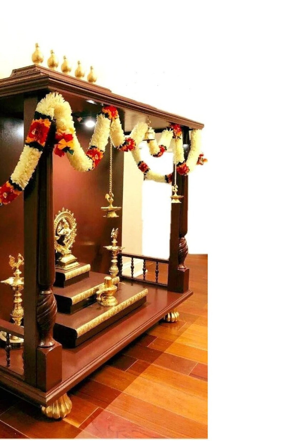 55'' Large Traditional Wooden Indian Wooden Hindu Mandir Home Teamle ...