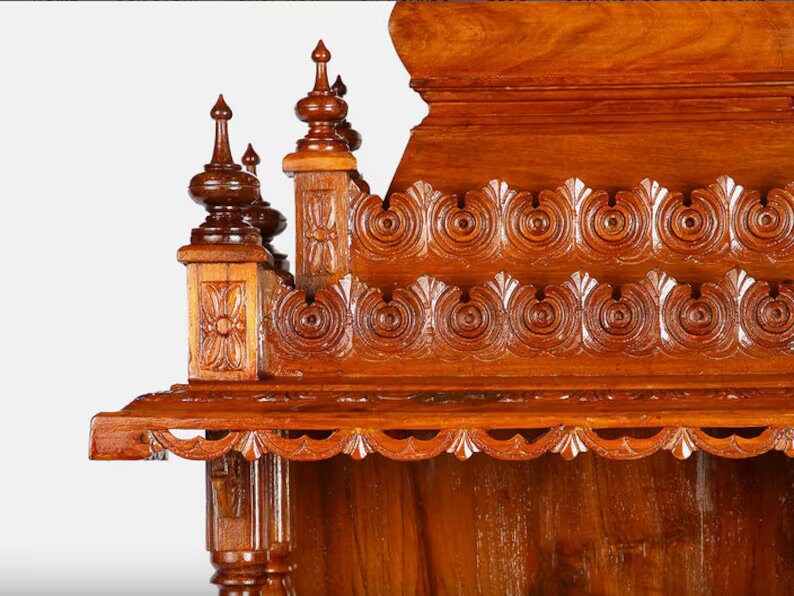 30'' Large Wooden Temple Beautiful Hand Carved Design Traditional Puja ...