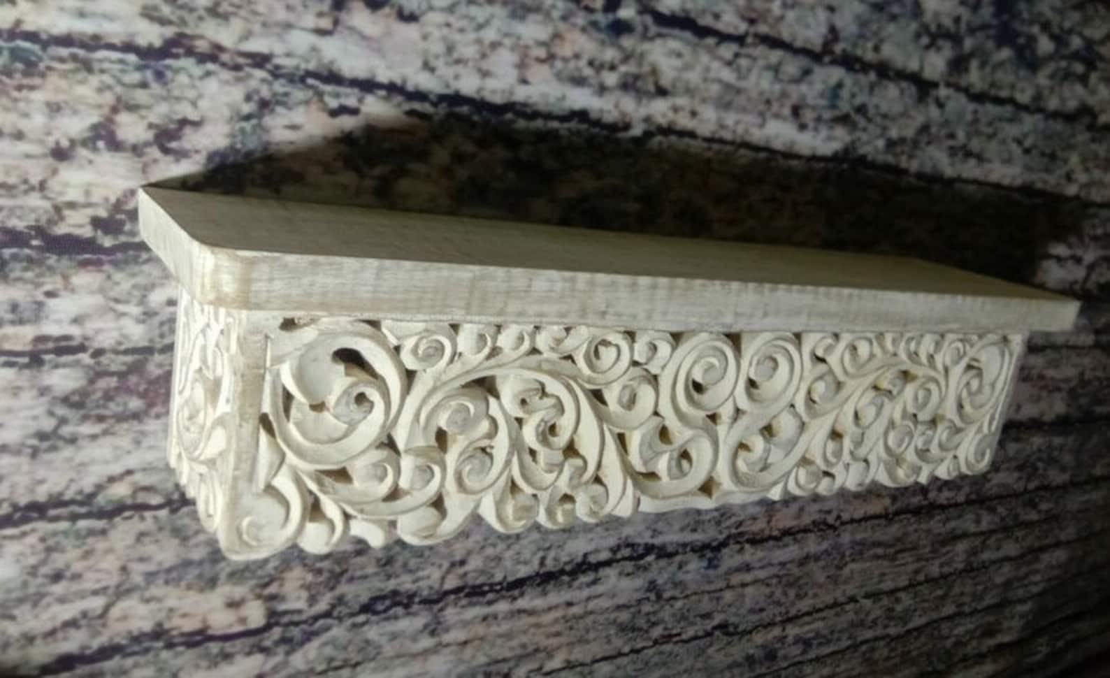 Handmade Wood Carving Wall Shelf/ Floating Shelves/wall Shelves/carved ...