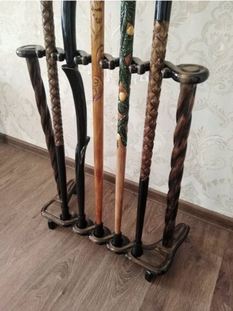 Wooden Walking Cane Stand Rack for Walking Canes Sticks Golf - Etsy
