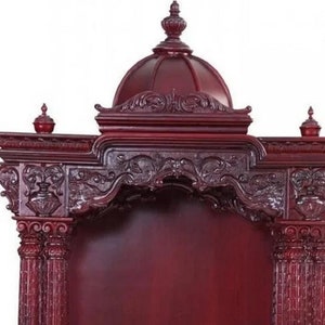 Carved 1 Drawer Wooden Pooja Mandir Alter For Hometemple For Office