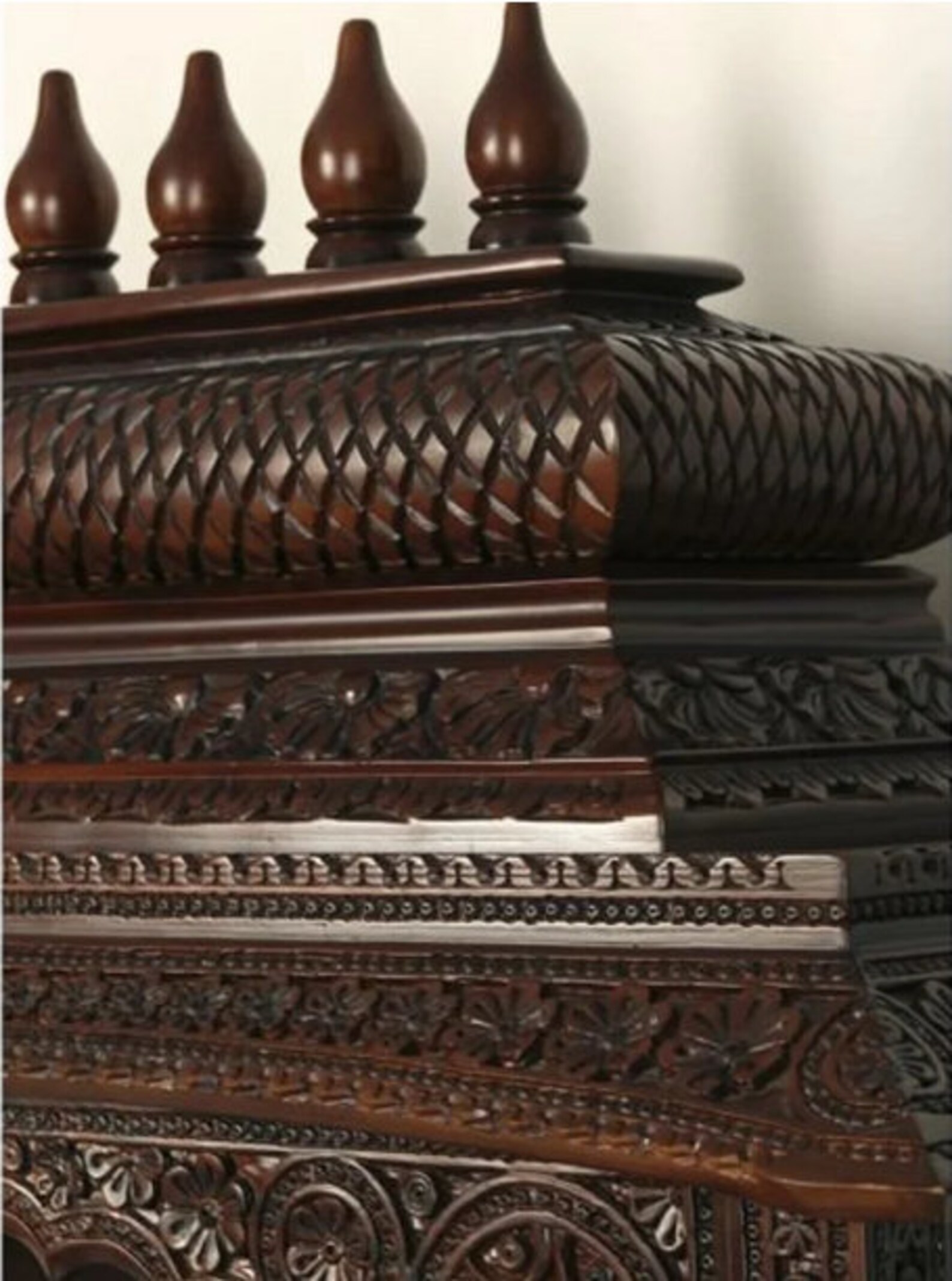 50''largewood Carved Designer , Carving Wooden Mandir Natural Pooja ...