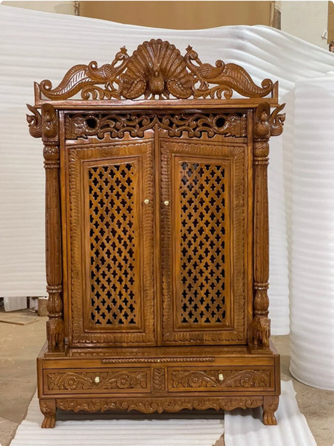 Wooden Home Temple for Home Home Puja Mandir Handmade teakwood Temple ...