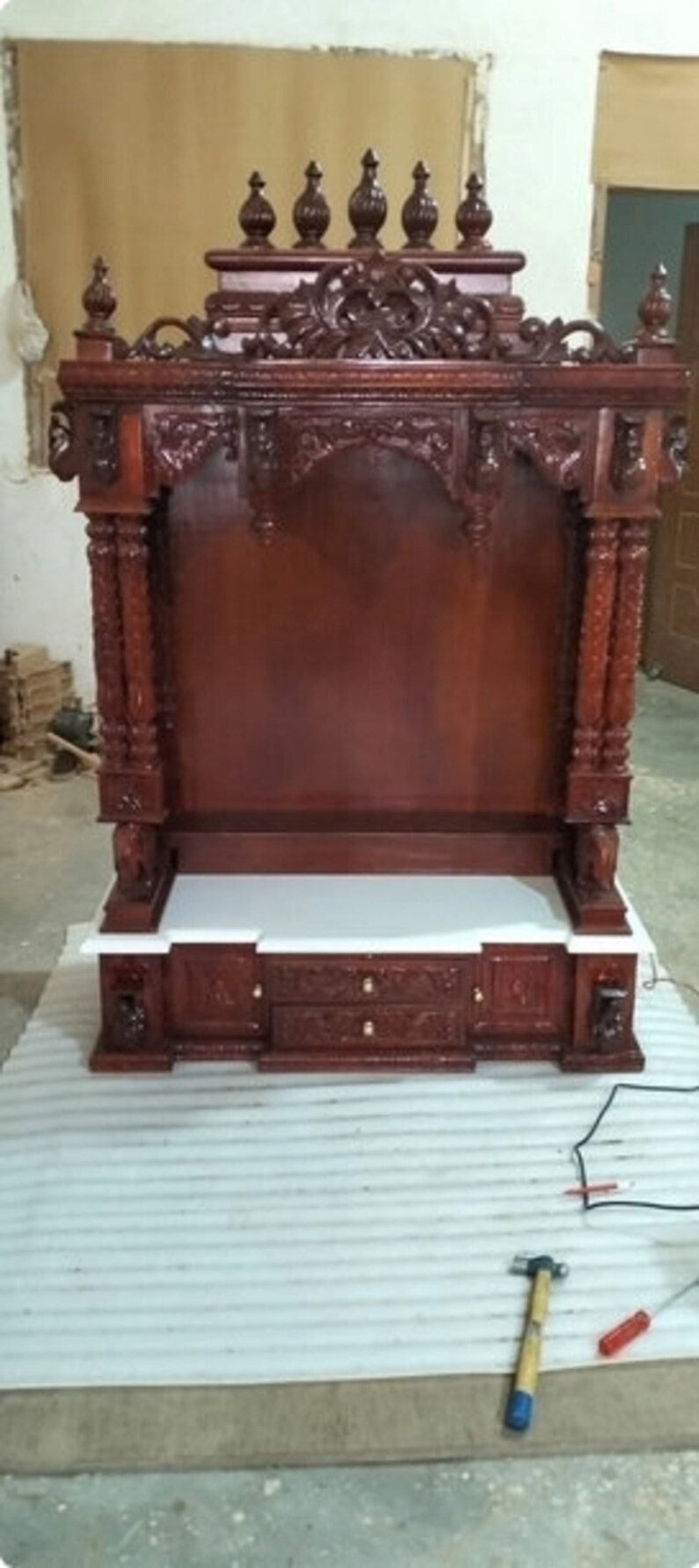 Homemade Temple Puja Mandir New Gift Teakwood Indian Home Temple South ...