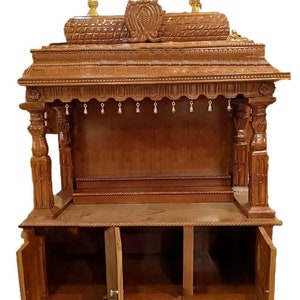 72''handmade Pooja Mandir Home Temple Carving Carving Wooden Mandir ...