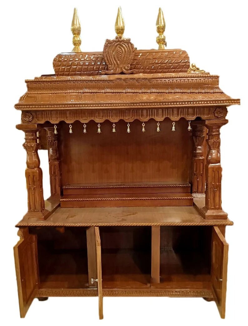 72''handmade Pooja Mandir Home Temple Carving Carving Wooden Mandir ...