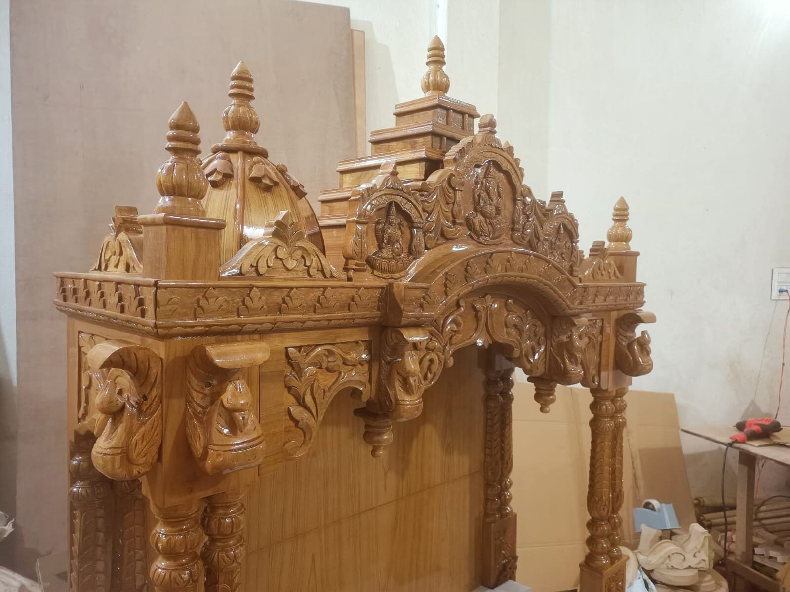 Teakwood Temple Handmade Temple Pooja Mandir Carving Mandir With ...