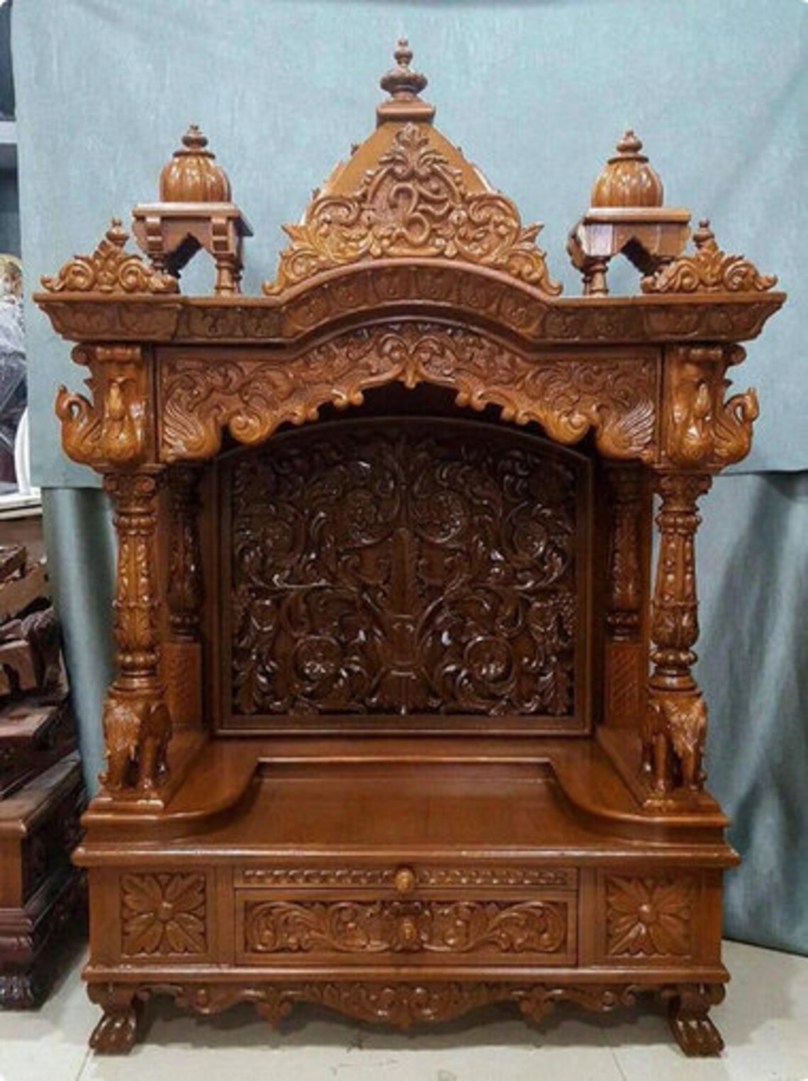 Indian Temple Temple With Drawers,indian Temple for Worship,hindu ...