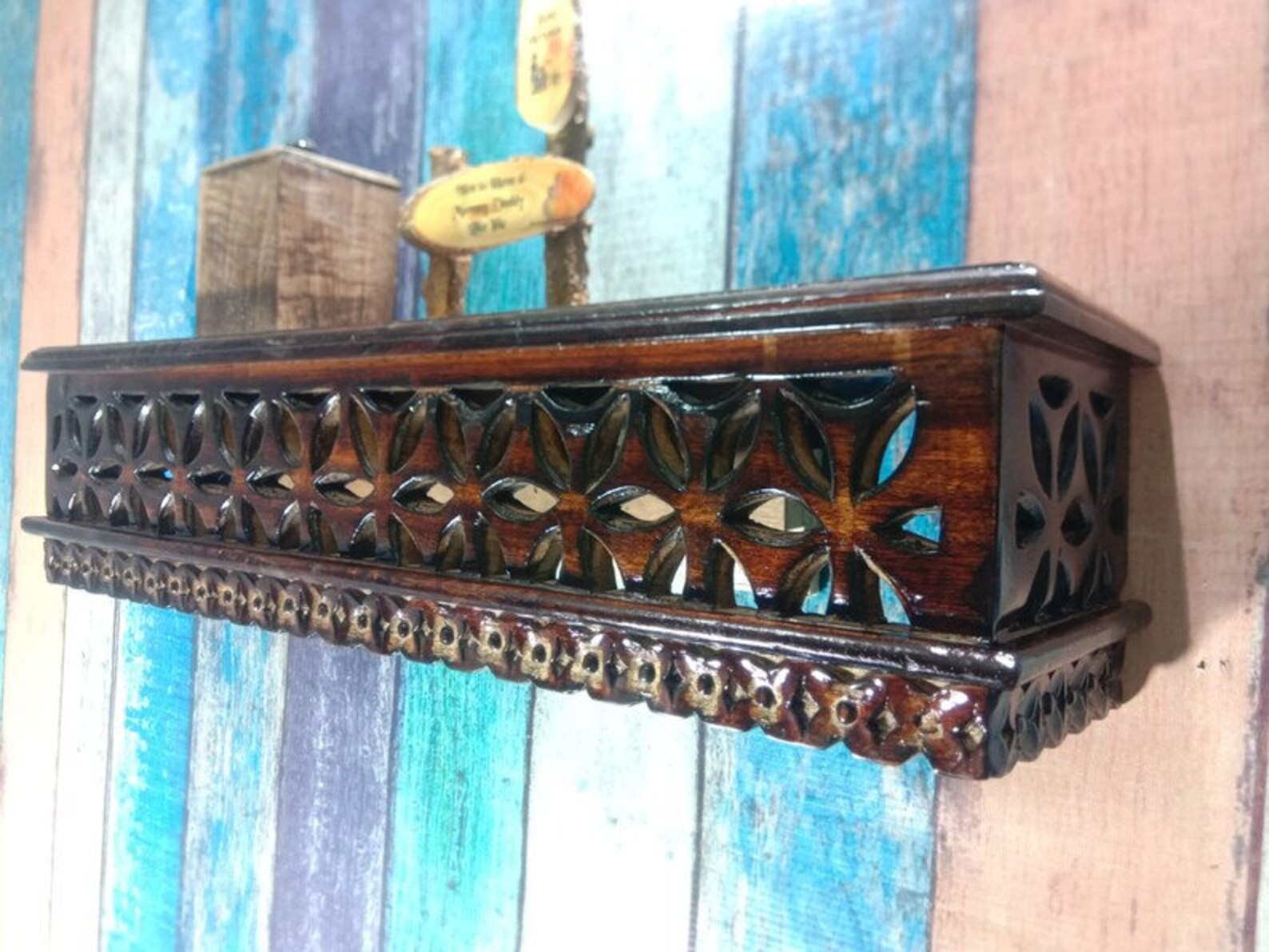 Handmade Wood Carving Wall Shelf Wall Shelves Wall Decor Home Decor ...