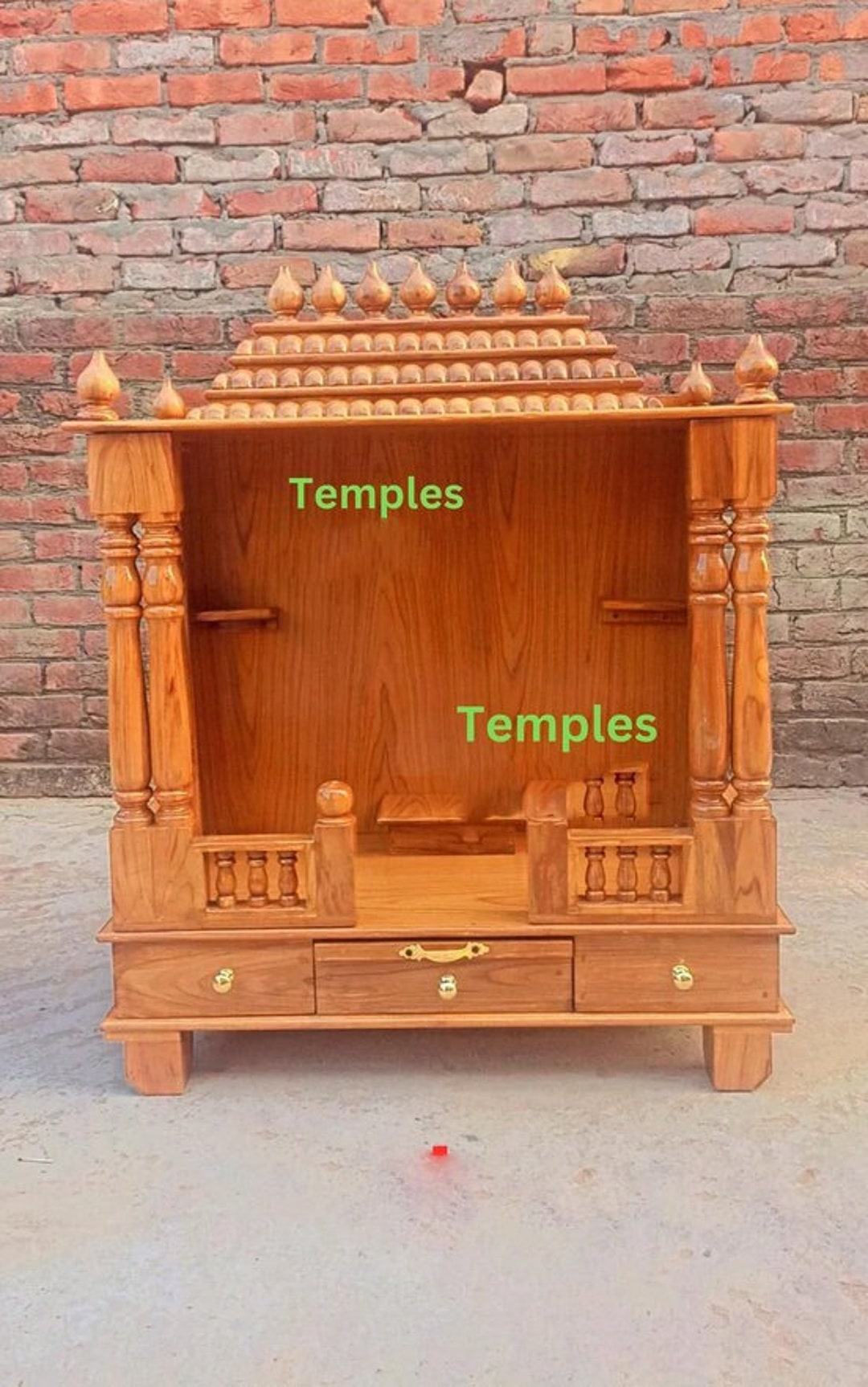 36 Large Wooden Temple Solid Teak Wood Hand Carved Traditional for Home ...