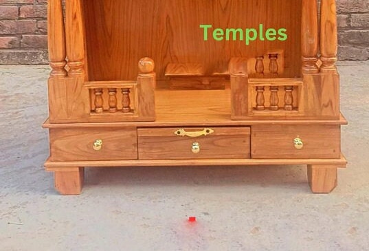 36 Large Wooden Temple Solid Teak Wood Hand Carved Traditional for Home ...