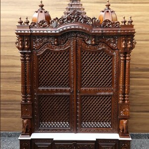 Teakwood Homemade Home Temple Puja Mandir Ghar With Door Teakwood ...