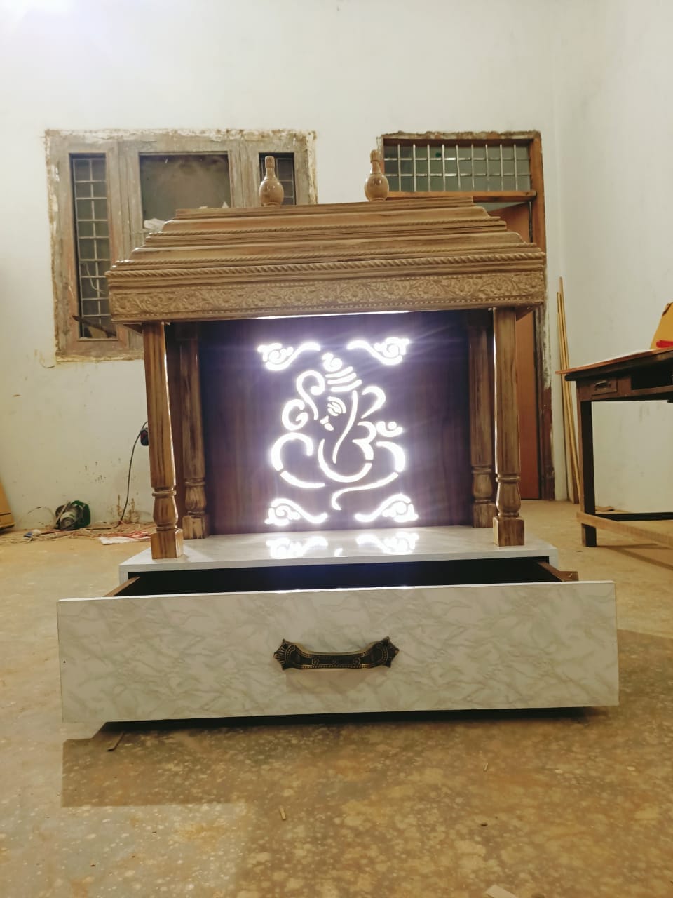 Wooden Hindu Home Temple Home Temple Pooja Mandir Handmade teakwood ...