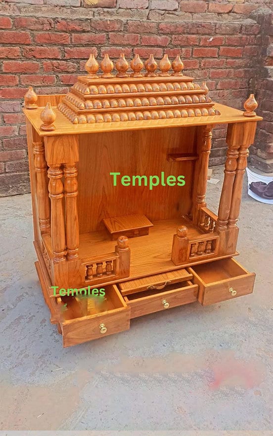 36 Large Wooden Temple Solid Teak Wood Hand Carved Traditional for Home ...