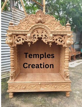 55 Carved Home Temple Pooja Mandir Carving Handmade Carving Wooden ...