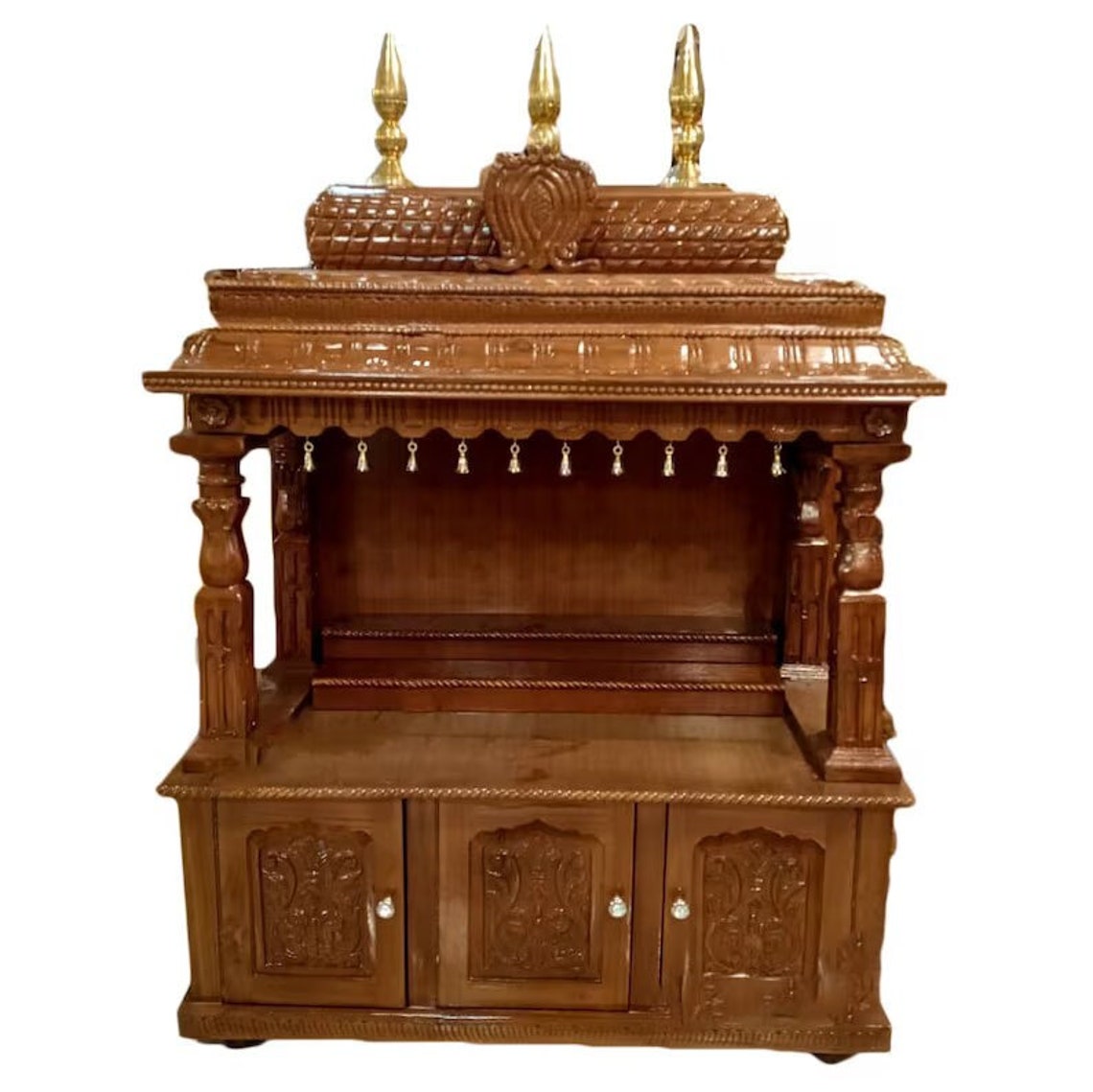 72''handmade Pooja Mandir Home Temple Carving Carving Wooden Mandir ...