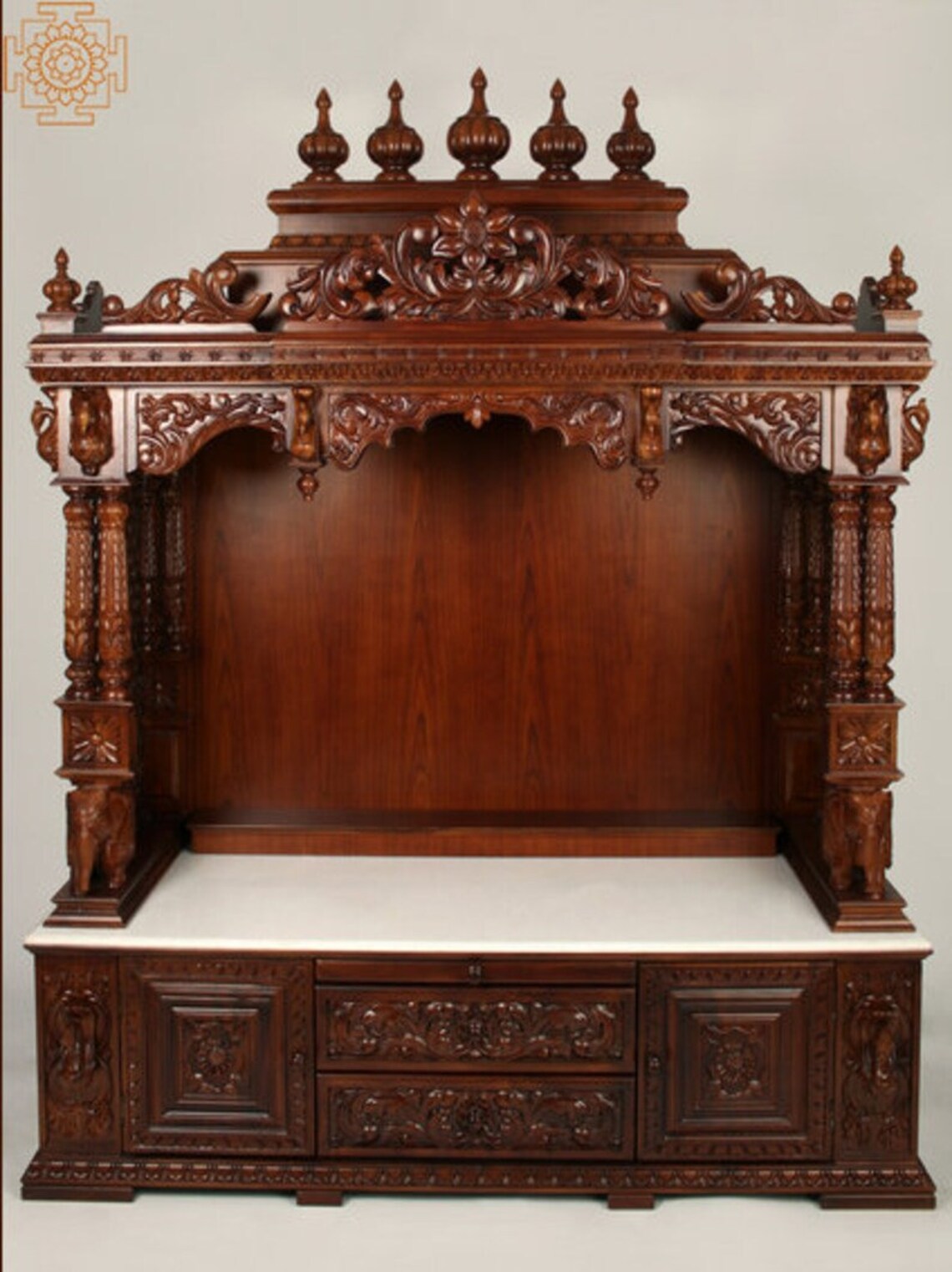 Wooden Home Temple Puja Mandir Ghar With Door Teakwood Temple Home Puja ...