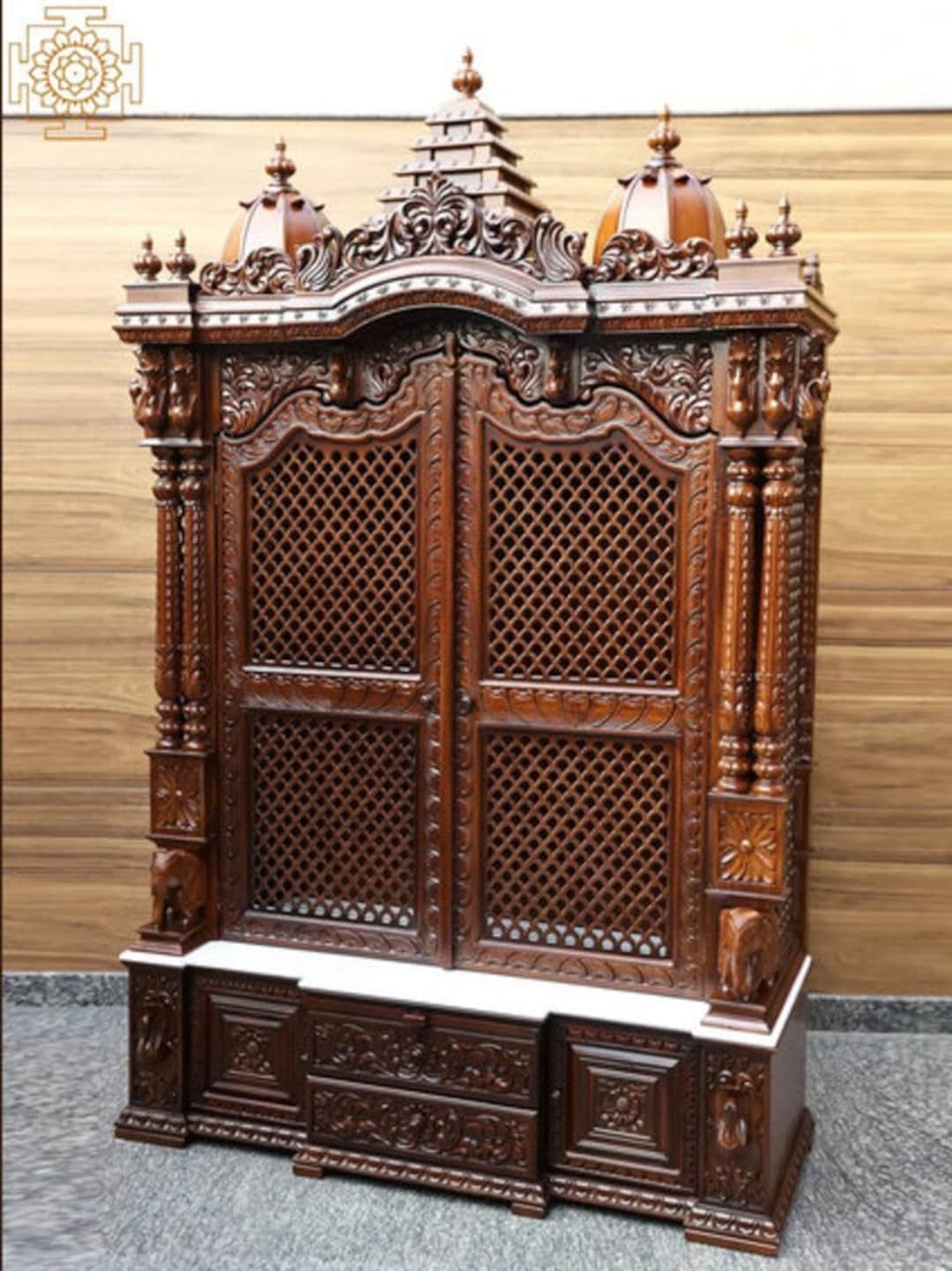 Teakwood Homemade Home Temple Puja Mandir Ghar With Door Teakwood ...